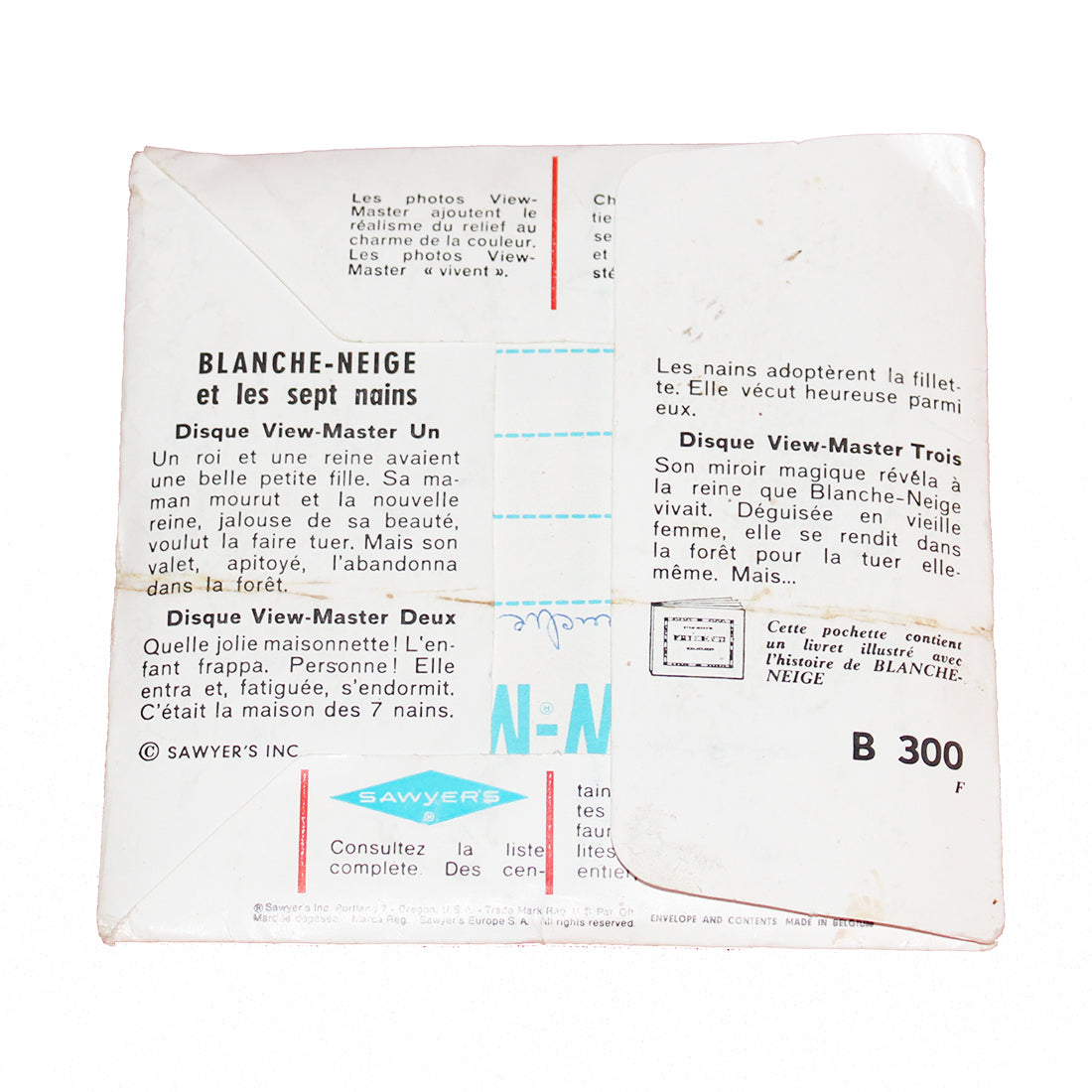 Pochette de disques photos en relief View Master Blanche Neige no Disn ...