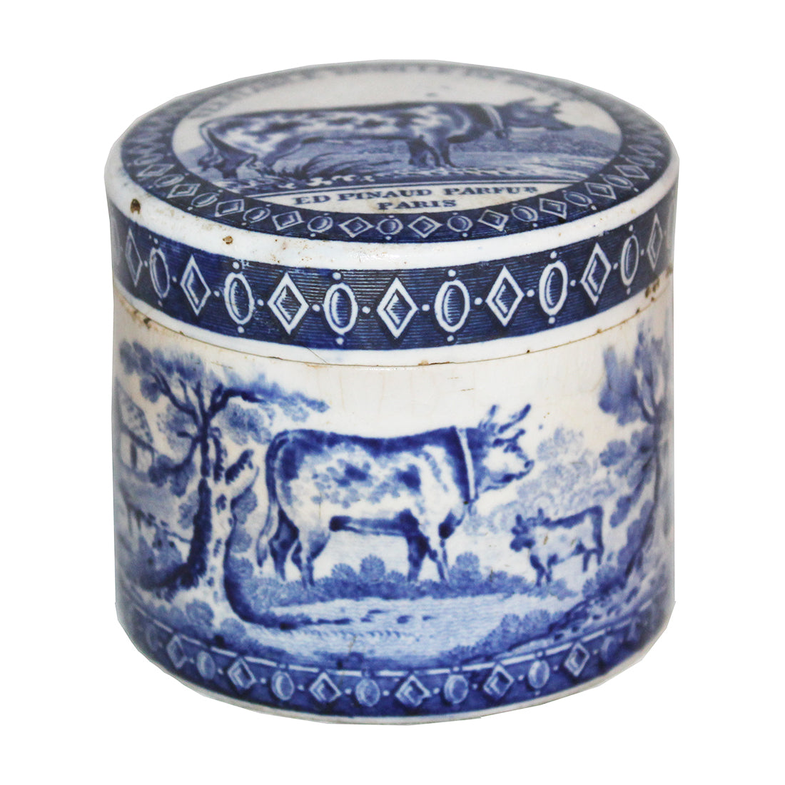 Ancien pot à fard publicitaire Véritable Moelle de Boeuf ED Pinaud Par ...