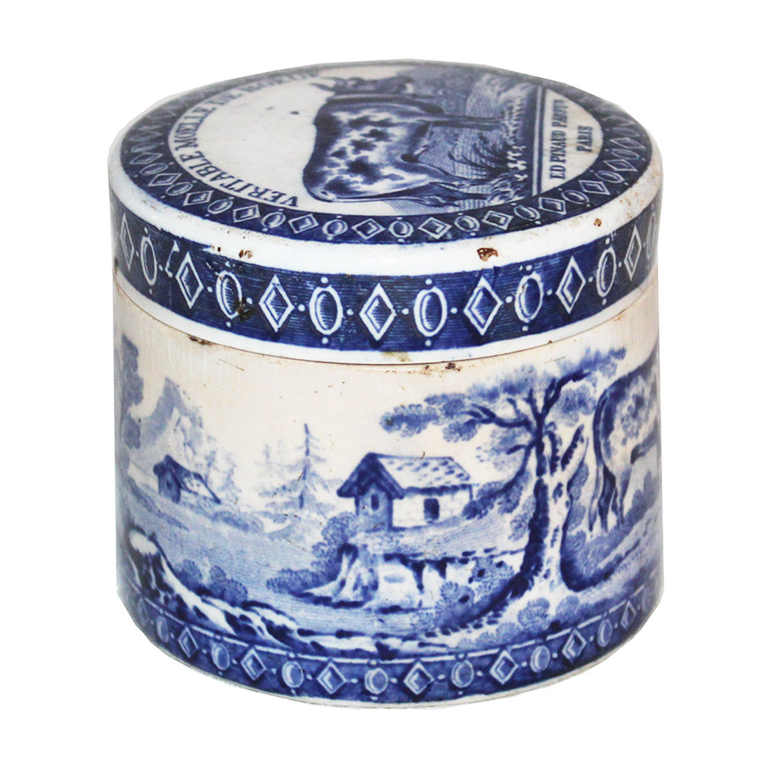 Ancien pot à fard publicitaire Véritable Moelle de Boeuf ED Pinaud Par ...