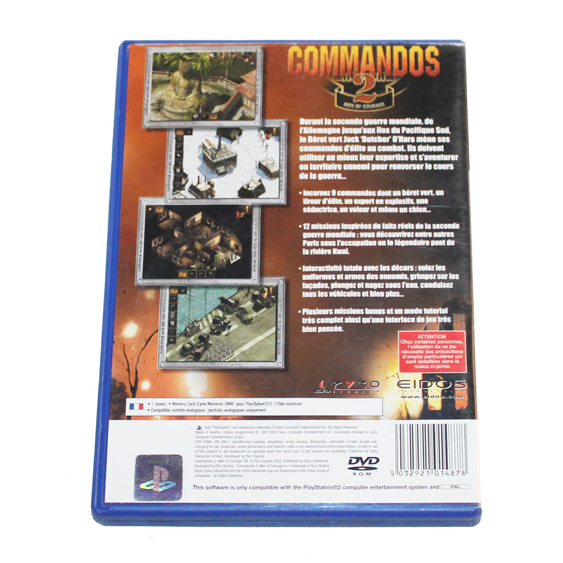 Jeu vidéo Playstation PS2 Commando 2 Men of Courage (2002) complet – La ...