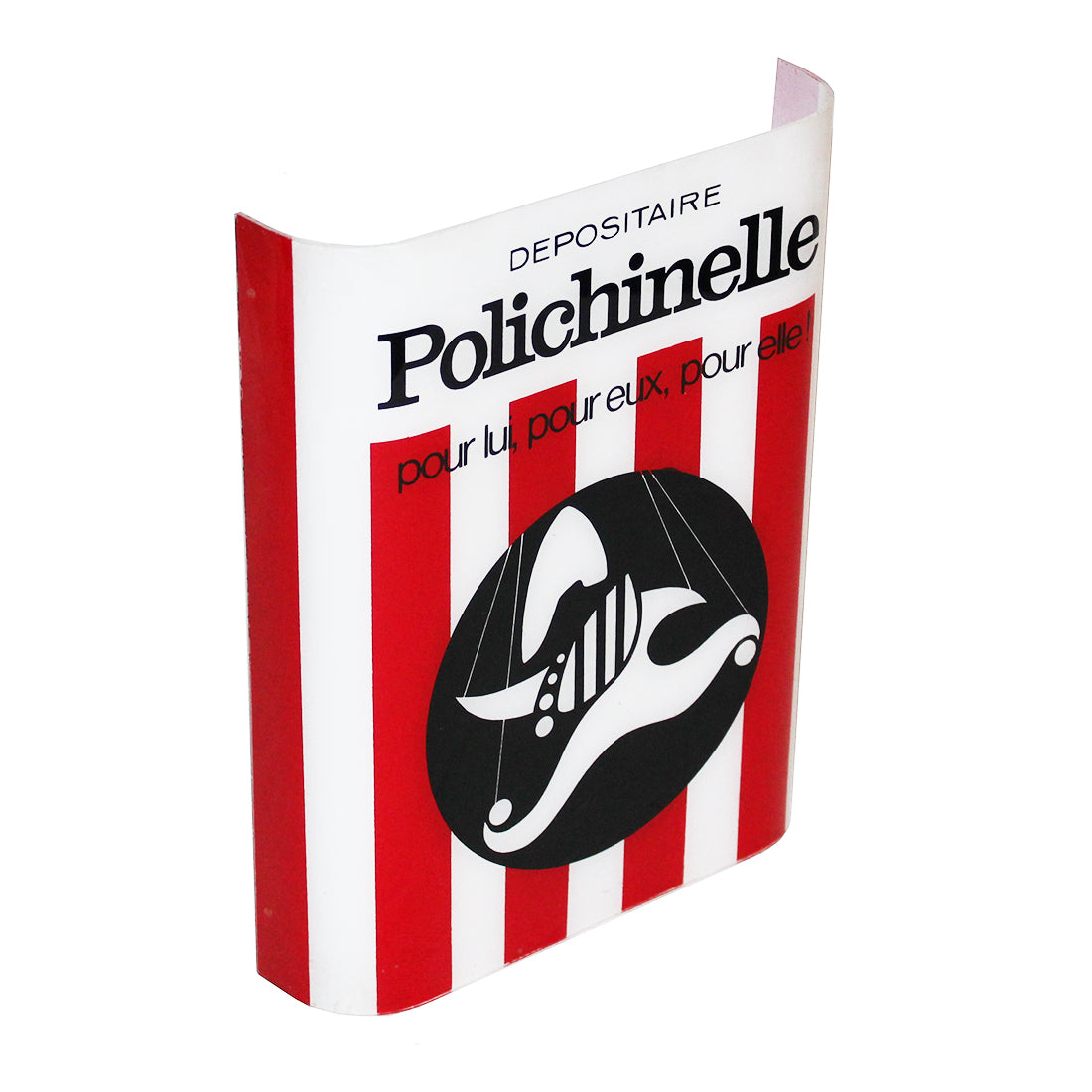 Small vintage Plexiglas advertising sign for Polichinelle clothing – La ...
