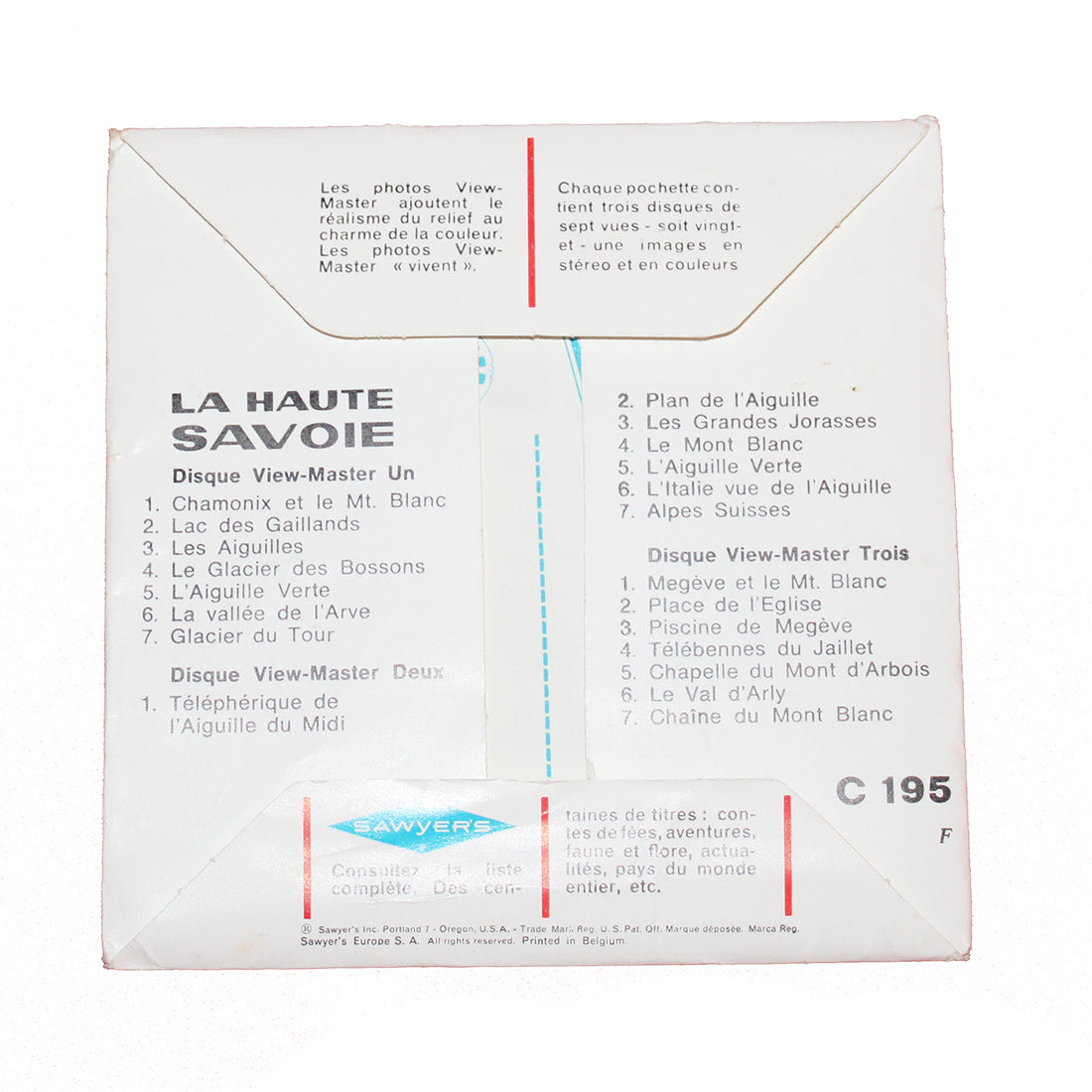 Pochette de disques photos en relief View Master Sawyer's Haute Savoie ...