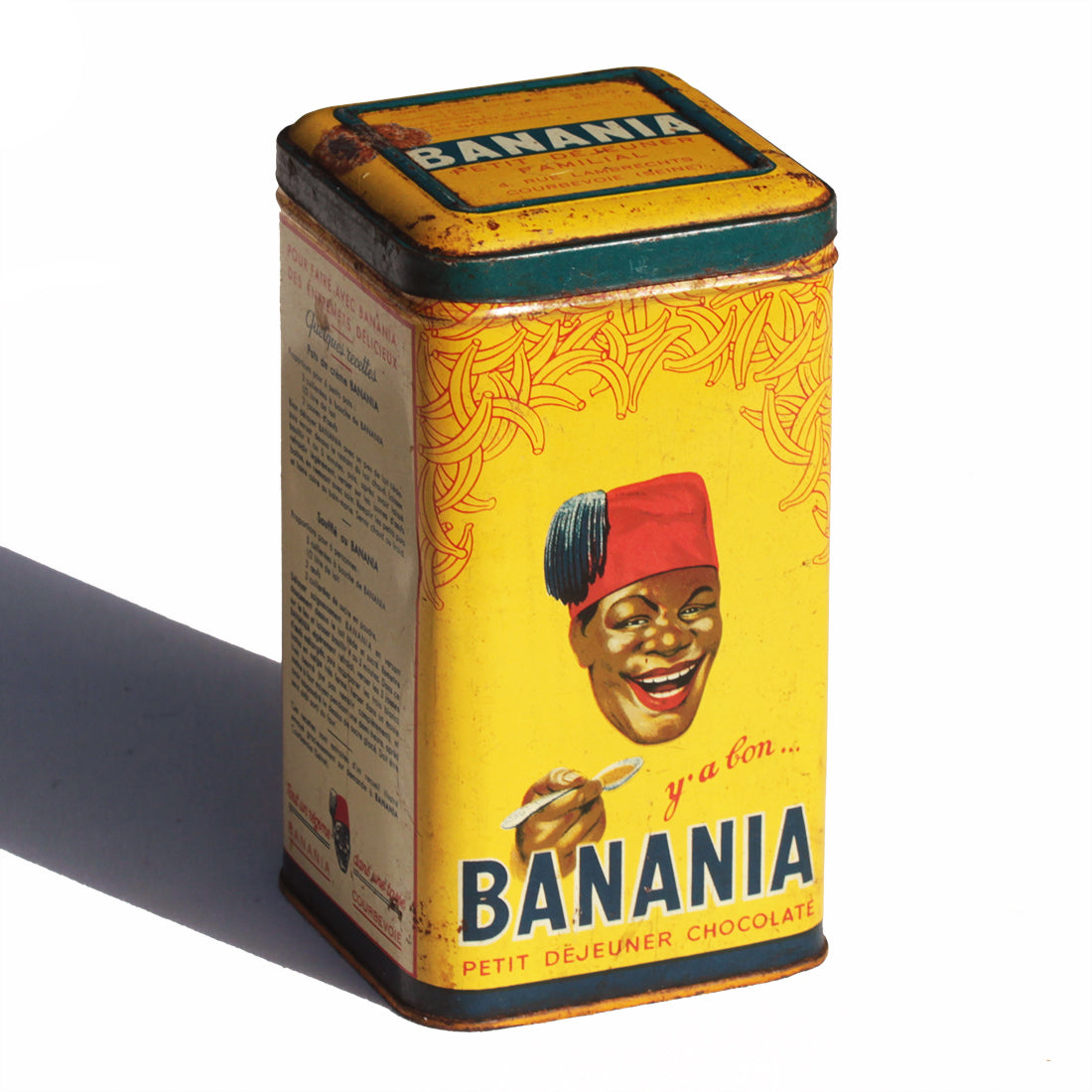 Ancienne boîte publicitaire Banania vide en tôle lithographiée 1 kilo ...